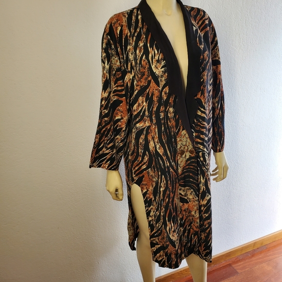 Vintage | Jackets & Coats | Vintage 8s Animal Print Duster | Poshmark